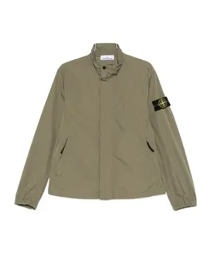 Stone Island High Neck Jacket With Logo Patch