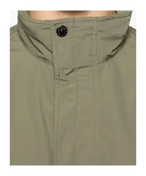 Stone Island High Neck Jacket With Logo Patch