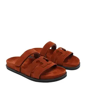 Tory Burch Ines Sport Logo Slides - Red