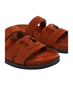 Tory Burch Ines Sport Logo Slides - Red