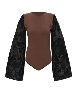 MAISON MARGIELA Flared Sleeve Bodysuit With Floral Print