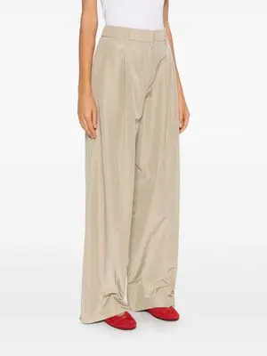 FORTE_FORTE Pleated Wide Leg Trousers - Sand
