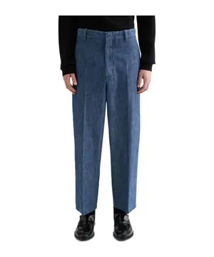 JIL SANDER Chambray Tapered Trousers - Indigo