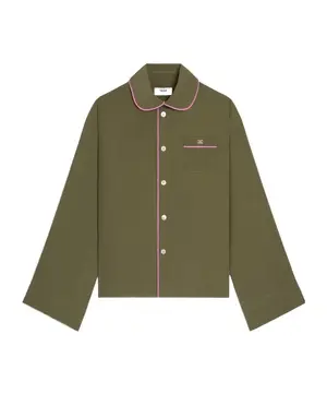 Celine Silk Satin Pyjama Shirt - Green