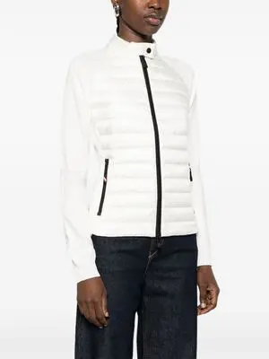 Moncler Tricot Quilted Cardigan With Zipper Closure