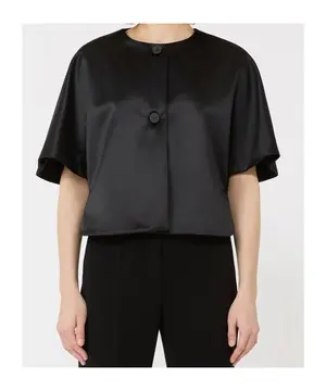 Max Mara Buttoned Cape With Bow Detail