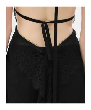 ANN DEMEULEMEESTER Halter Neck Lace Trimmed Asymmetrical Top