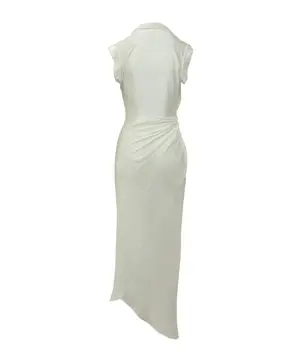 Victoria Beckham Asymmetrical Knotted Maxi Dress - Gray