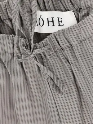 RÓHE Striped Drawstring Wide-leg Trousers - Gray