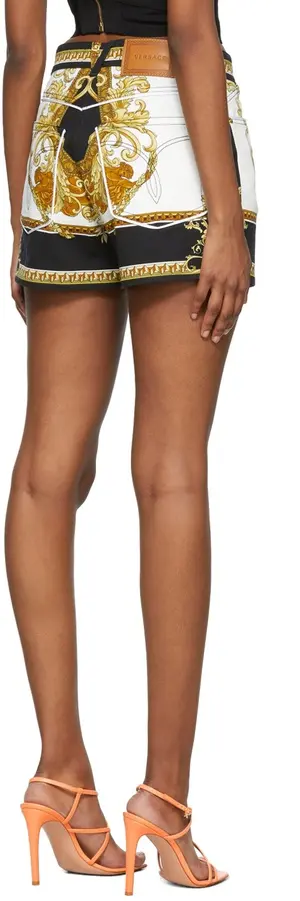 Versace Baroque Print Denim Shorts
