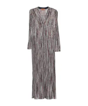 Missoni Striped V-neck Cardigan - Gray
