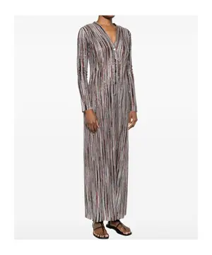 Missoni Striped V-neck Cardigan - Gray