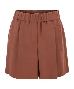 Brunello Cucinelli Fluid Twill Baggy Shorts - Brown