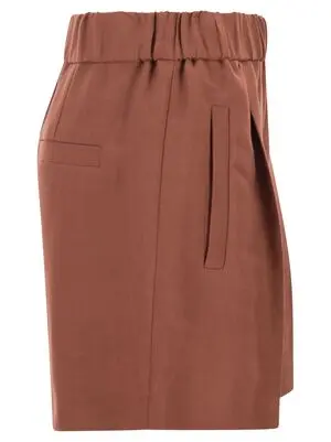 Brunello Cucinelli Fluid Twill Baggy Shorts - Brown