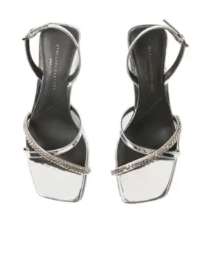 Stella McCartney Elsa Metallic Heeled Sandals