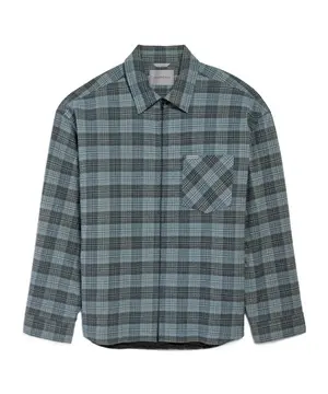 Balenciaga Checked Zip-up Shirt Jacket With Logo Detail
