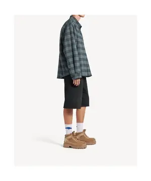 Balenciaga Checked Zip-up Shirt Jacket With Logo Detail