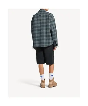Balenciaga Checked Zip-up Shirt Jacket With Logo Detail