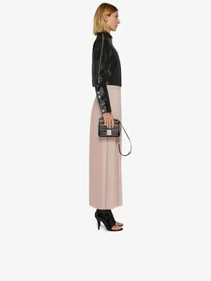 Givenchy Pink Asymmetrical Pleated Skirt With Double Belt Detail