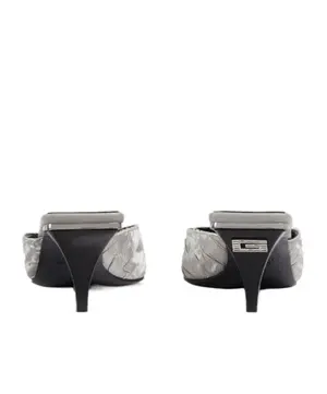 Gucci Metallic Mules - Metallic Silver