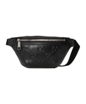 Gucci Gg Embossed Leather Belt Bag - Black
