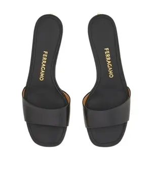 FERRAGAMO Low Heeled Mule - Black