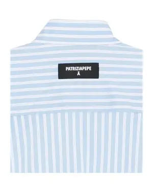Patrizia Pepe Striped Cropped Shirt - Blue