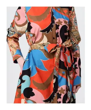 Etro Paisley-print Belted Shirt Dress - Multicolor