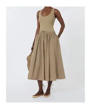 Max Mara Ribbed Knit Tank Top - Khaki