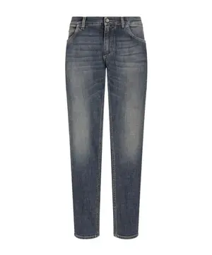 Dolce & Gabbana Logo Plaque Jeans - Blue