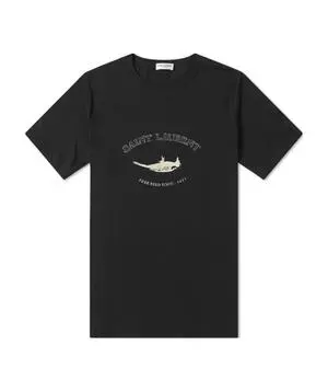 Saint Laurent Cotton Logo Printed T-shirt