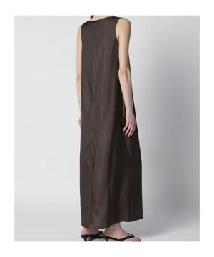 RÓHE Sleeveless Maxi Dress With U-neck And Back Slit - Black