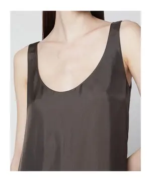 RÓHE Sleeveless Maxi Dress With U-neck And Back Slit - Black