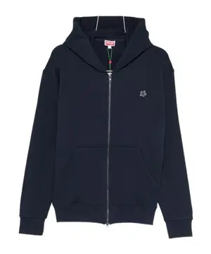 Kenzo Boke Flower Embroidered Zip Hoodie - Black