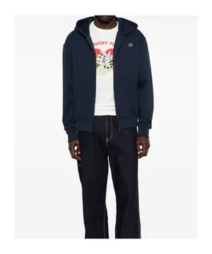 Kenzo Boke Flower Embroidered Zip Hoodie - Black