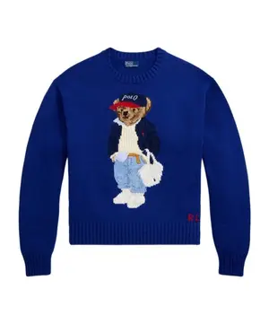 Kith X Polo Ralph Lauren Outdoor Bear Crewneck - Blue | Editorialist