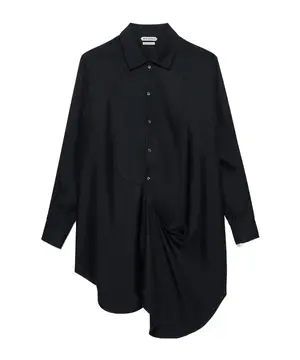 J.W.ANDERSON Tuxedo Drape Silk Dress - Black