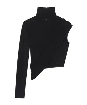 COURREGES Asymmetrical Twist Jersey Cropped Top