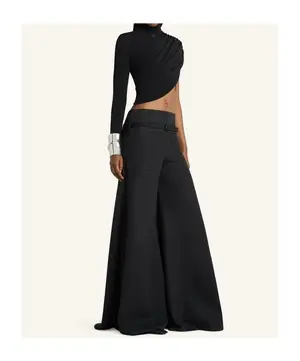 COURREGES Asymmetrical Twist Jersey Cropped Top