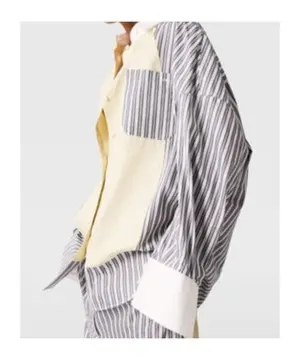 Stella McCartney Oversized Mixed Striped Shirt - Grey/white