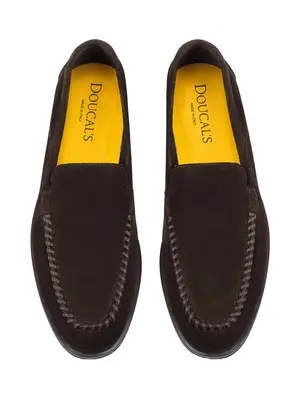DOUCAL'S Earth Suede Loafers With Braided Detailing