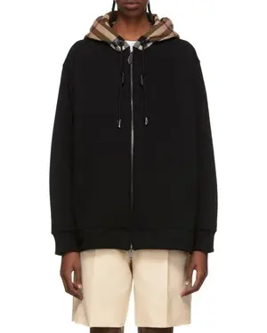 Burberry Checked Drawstring Hoodie