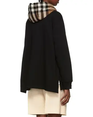 Burberry Checked Drawstring Hoodie