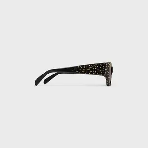 Celine Graphic S333 Acetate Sunglasses With Crystal Embellishments - Black