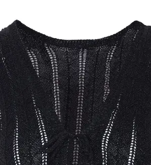 TWINSET Metallic Knit V-neck Top