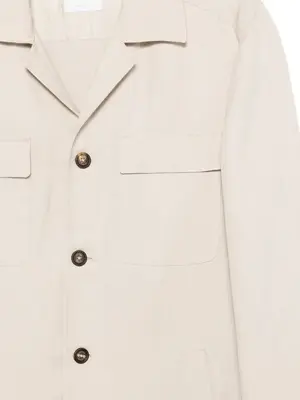 Eleventy Buttoned Chest-pocket Overshirt - Beige