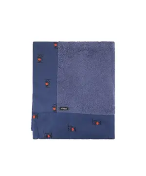 Kiton Beach Towel With Logo Detail - Blue