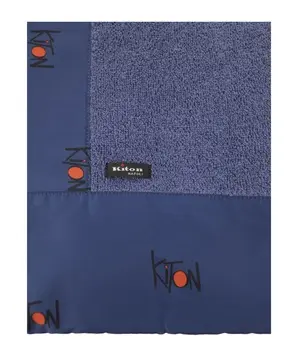 Kiton Beach Towel With Logo Detail - Blue