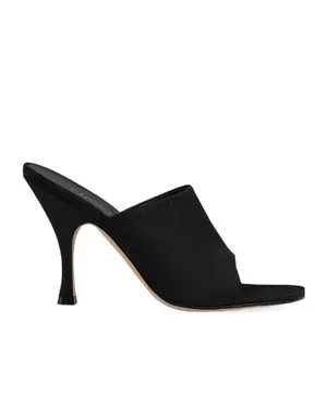 Gucci High Heel Slide Sandals With Embossed Logo