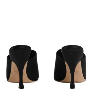 Gucci High Heel Slide Sandals With Embossed Logo